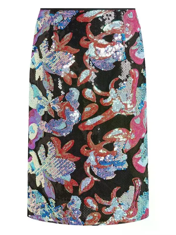 16Arlington Elice Sequinned Midi Skirt - Black