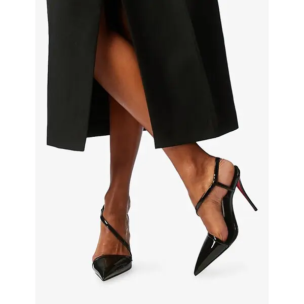 CHRISTIAN LOUBOUTIN Rosa Z 100 Patent-leather Slingback Pumps - Black