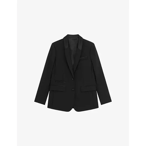 The Kooples Single-breasted Satin Suit Jacket