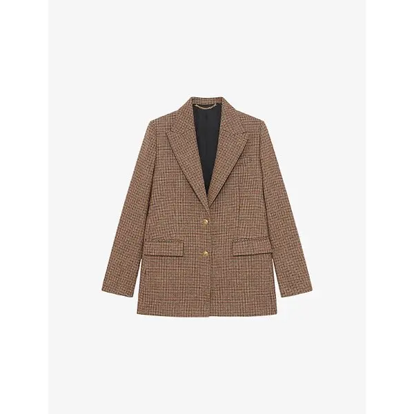 The Kooples Houndstooth Wool-blend Jacket