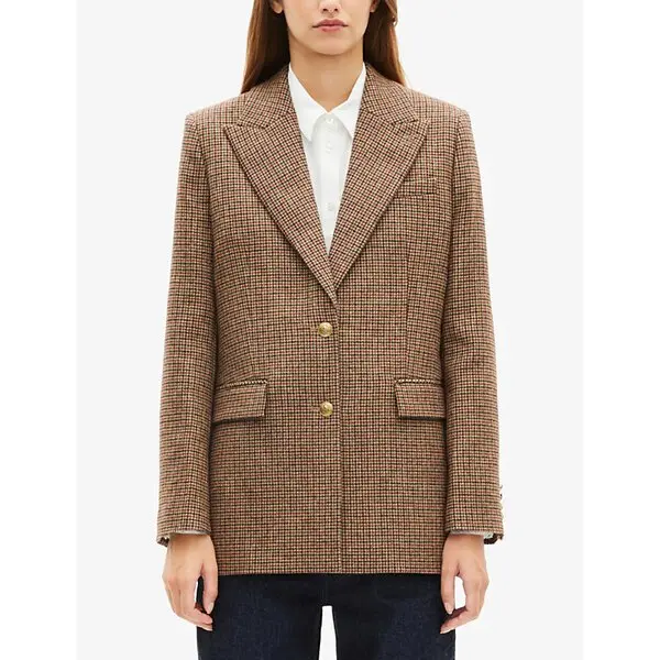The Kooples Houndstooth Wool-blend Jacket
