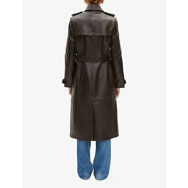 The Kooples Double-breasted Leather Trench Coat