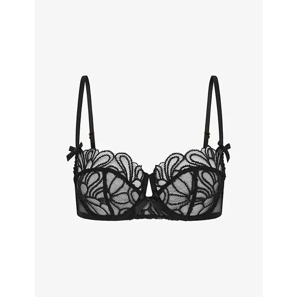 Agent Provocateur Nelle Underwired Mesh Balconette Bra - Black