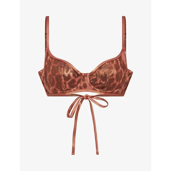 Agent Provocateur Cayla Leopard-print Bikini Top - Leo/black