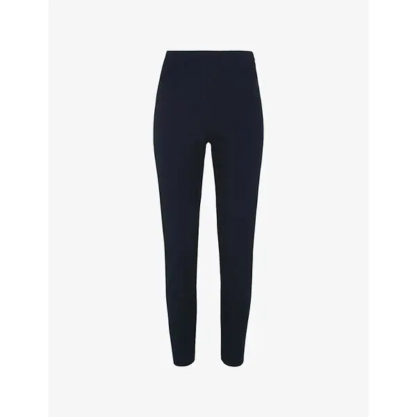 Whistles Super Stretch Skinny-fit Stretch-cotton Trousers - Navy