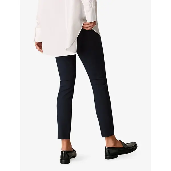 Whistles Super Stretch Skinny-fit Stretch-cotton Trousers - Navy