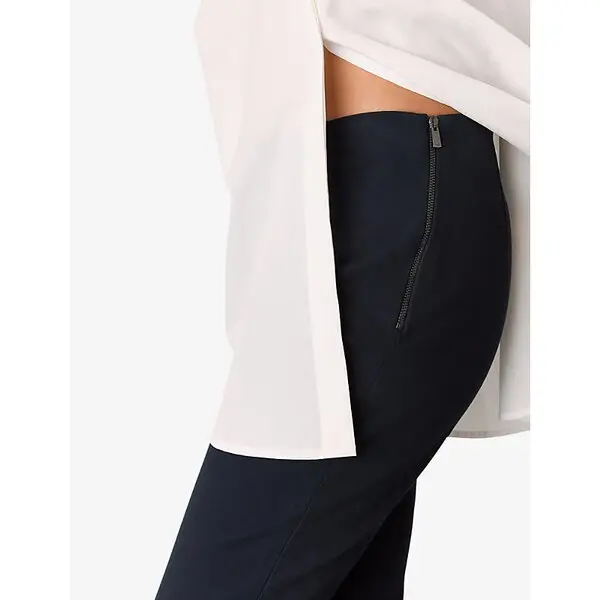 Whistles Super Stretch Skinny-fit Stretch-cotton Trousers - Navy