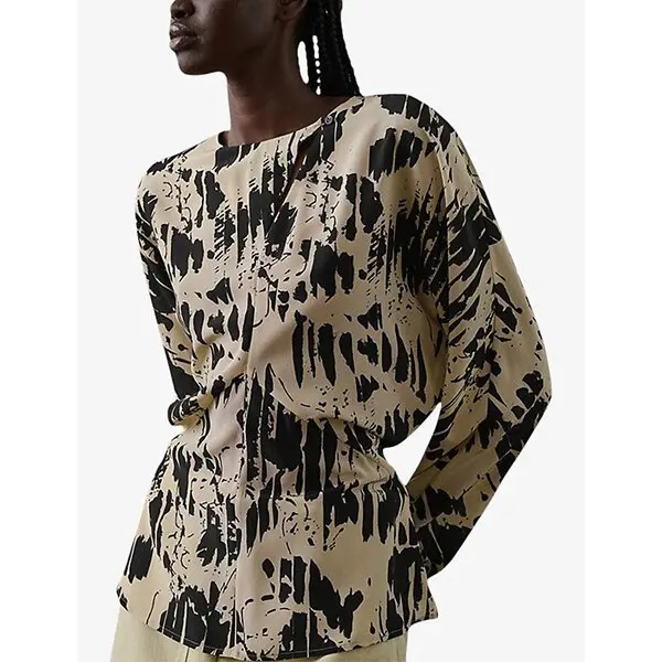 Soeur Feryel Abstract-pattern Silk Blouse