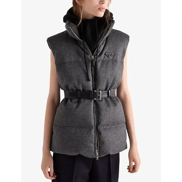 Prada Wool-down Gilet - Grey