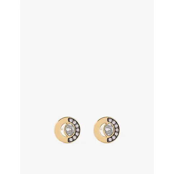 LA MAISON COUTURE 18ct Yellow And 0.43ct Lab-grown Diamond Stud Earrings - Gold