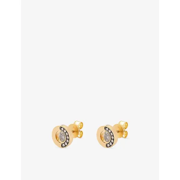 LA MAISON COUTURE 18ct Yellow And 0.43ct Lab-grown Diamond Stud Earrings