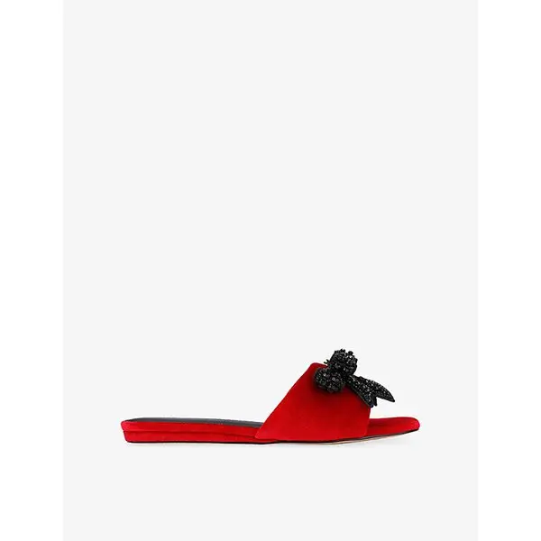 Kurt Geiger Kensington Bow Velvet Sandals