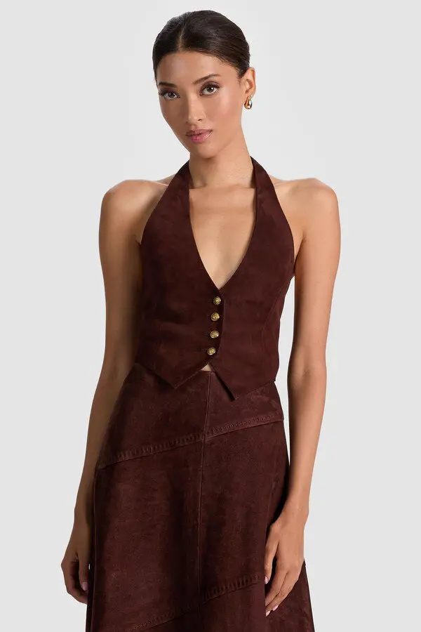 Alice + Olivia Crosby Suede Vest