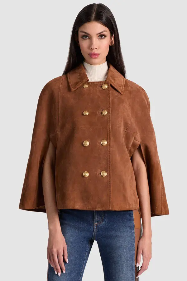 Alice + Olivia Reynalda Suede Mini Cape