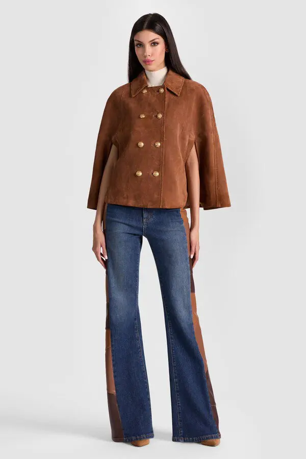 Alice + Olivia Reynalda Suede Mini Cape