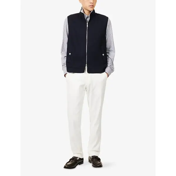 Eleventy Stand-collar Sleeveless Wool Gilet