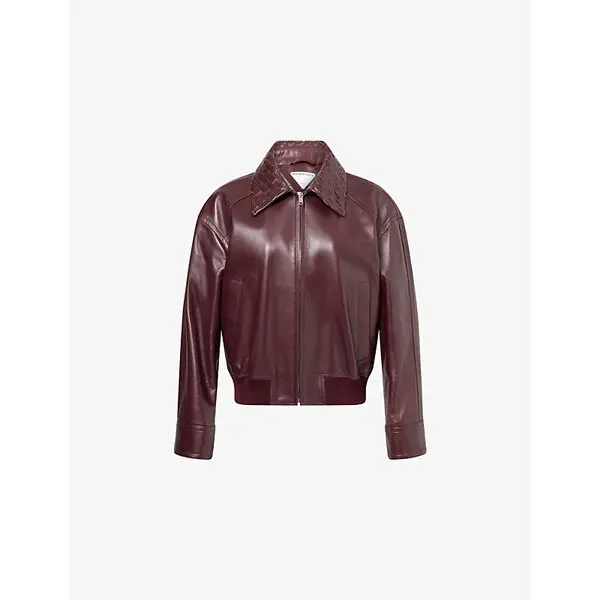 Bottega Veneta Regular-fit Leather Jacket With Ribbed Trims