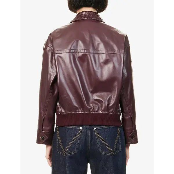 Bottega Veneta Regular-fit Leather Jacket With Ribbed Trims