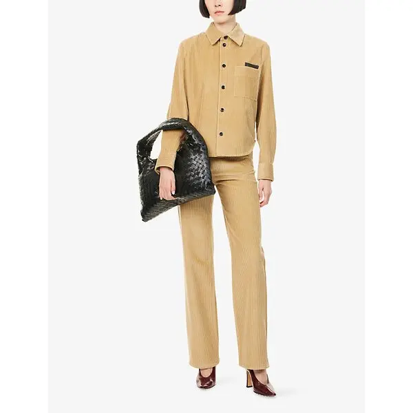 Bottega Veneta Corduroy Cotton Button-up Shirt - Pale Oak