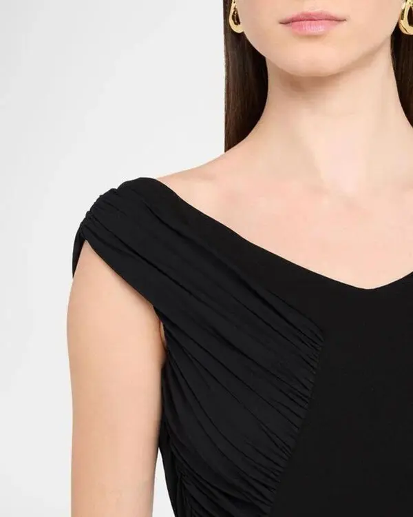 Dolce & Gabbana Ruched Organzino Crepe Midi Sheath Dress