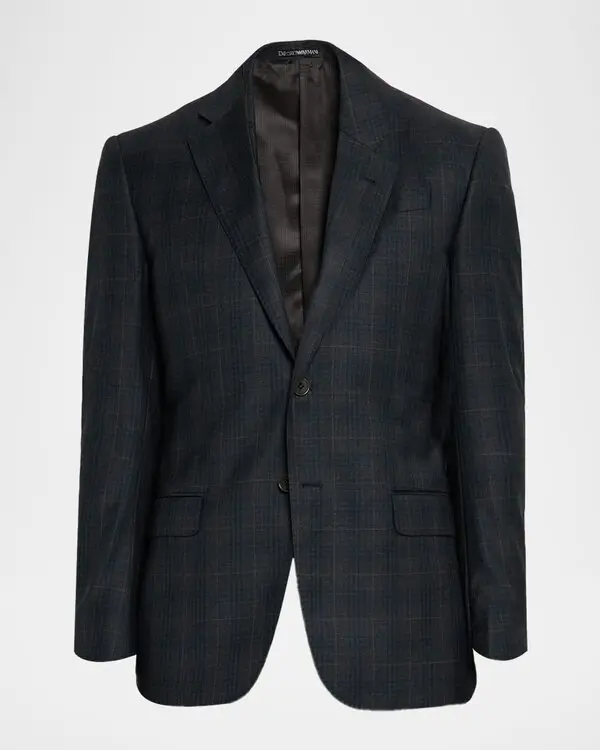 Emporio Armani Wool Super 130s Plaid G Line Suit - Chrcol