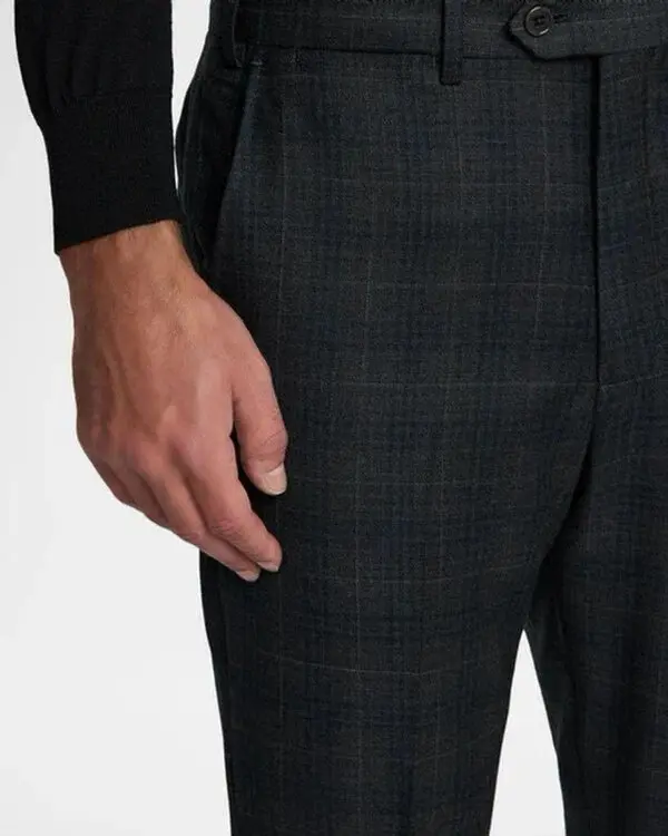 Emporio Armani Apos;s Wool Super 130s Plaid G Line Suit - Chrcol