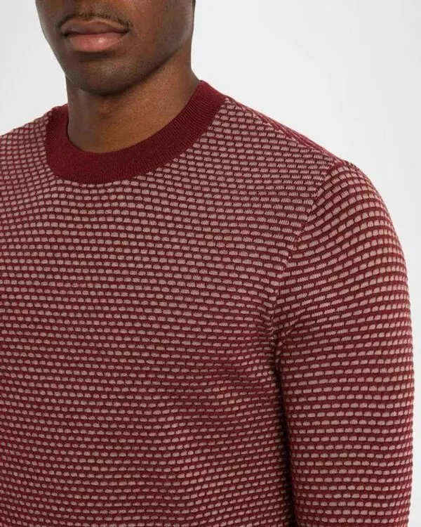 Emporio Armani Wool-blend Jacquard Crewneck Sweater - Red