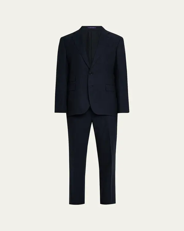 Ralph Lauren Tonal Glen Check Slim Two-piece Suit - Navy