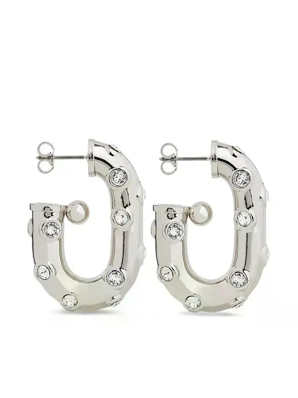 Rabanne Xl Link Rhinestone Hoop Earrings