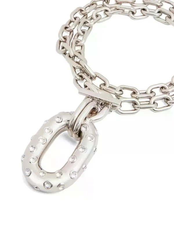 Rabanne Iconic Xl Chain-link Crystal Necklace - Silver