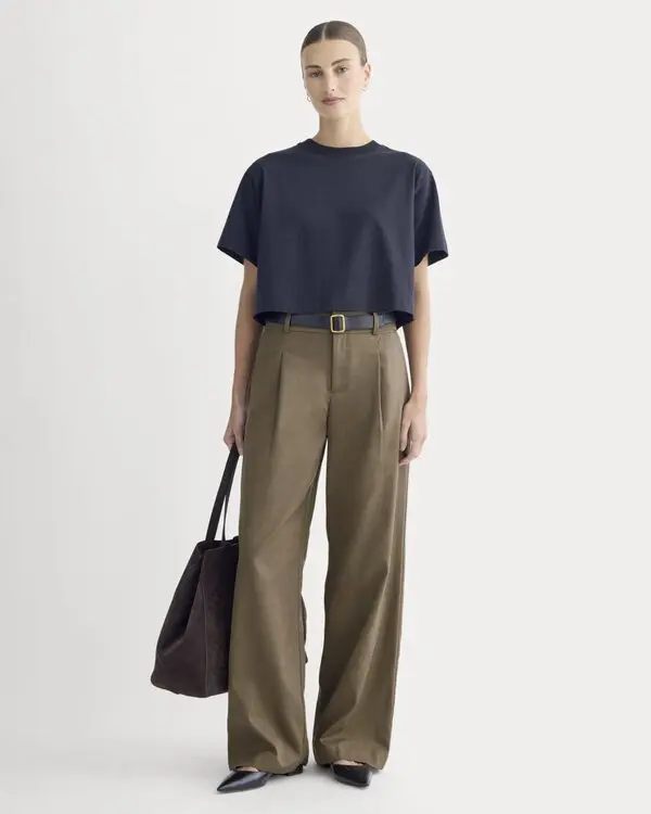 Everlane Wide-leg Trouser In Buttersmooth - Deep Taupe