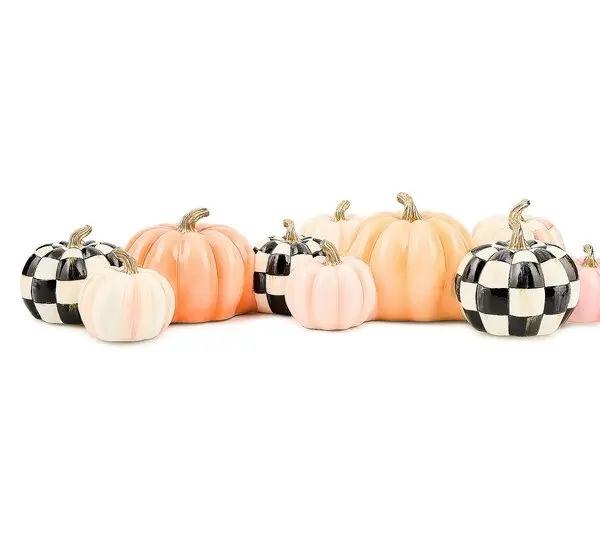 MACKENZIE-CHILDS Hocus Pocus Check & Stripe Pumpkin - One-color