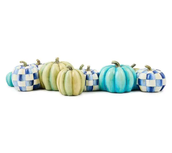 MACKENZIE-CHILDS Royal Autumn Check & Stripe Pumpkins - One-color