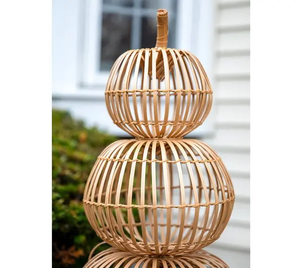 LAUREN MCBRIDE Indoor/outdoor 24' Poly Rattan Pumpkin Stack By