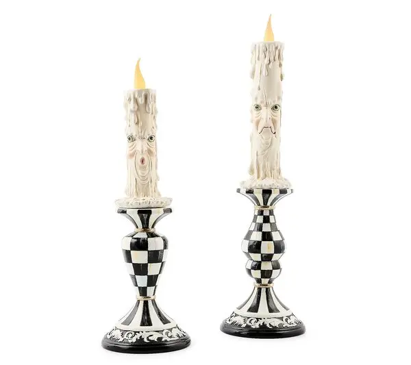 MACKENZIE-CHILDS Set-2 Spooky Illum Pillar Candles - One-color