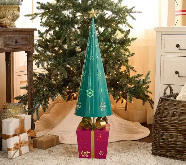 KRINGLE EXPRESS As Is 38' Oversize Lit Decor Tree W/present - One-color