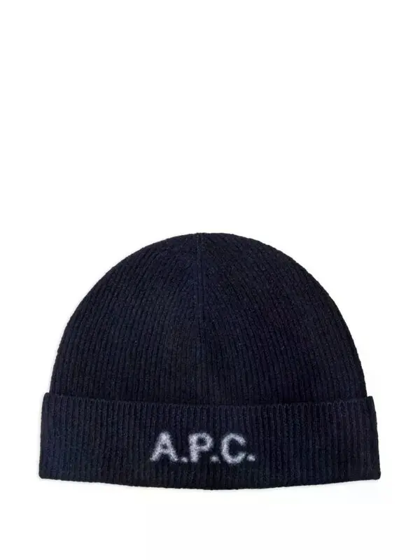A.p.c. Logo-embroidered Beanie - Blue