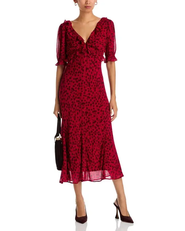 Rails Annmarie Printed Midi Dress - Carmine Daisies