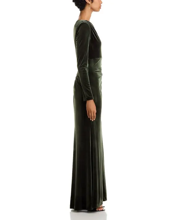 green emerald velvet dress Shoshanna Velvet Amaryllis Dress - Slate Blue