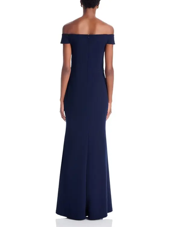 Eliza J Off-the-shoulder Ruched Gown