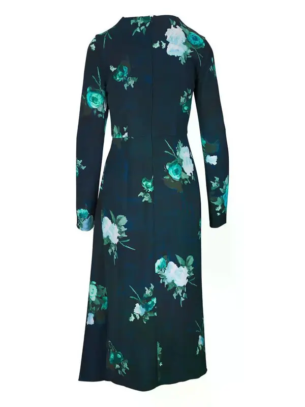 Erdem Floral Draped Midi Dress