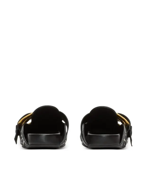 Balmain Anthem Jacquard Canvas Mules With Pb Monogram