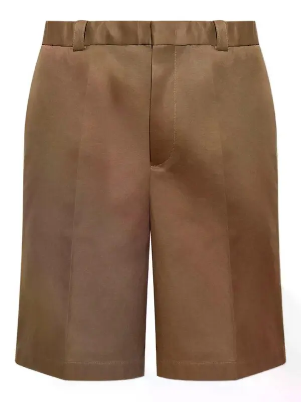 JIL SANDER Pleated Cotton Shorts