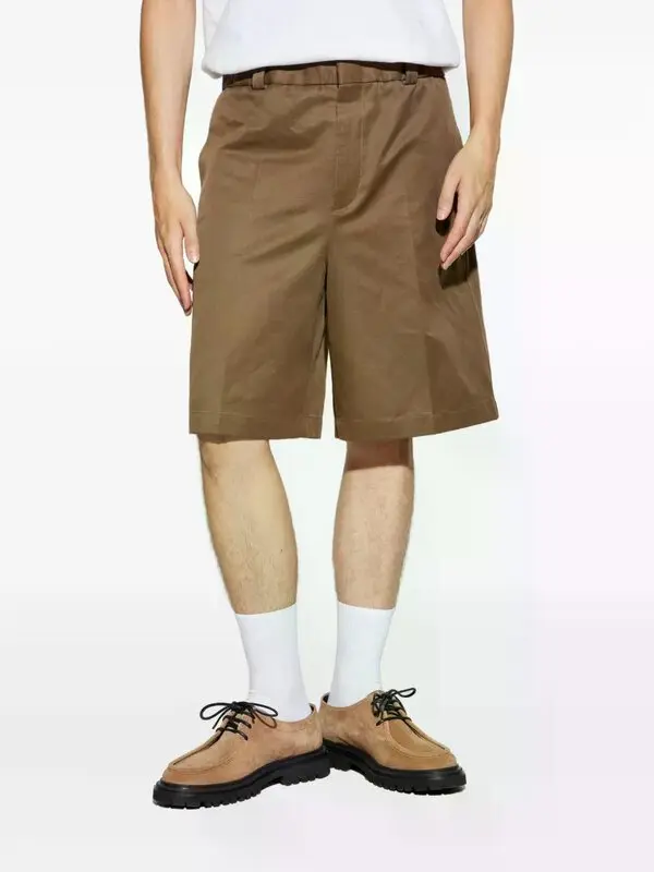 JIL SANDER Pleated Cotton Shorts