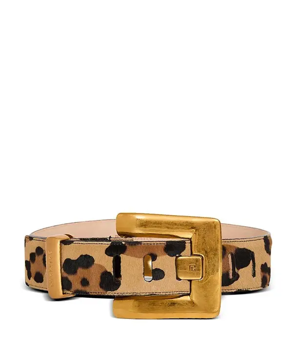 Balmain Anthem Leopard Print Belt - Beige
