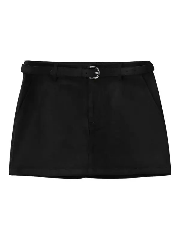 B+AB Belted Mini Skirt With Pockets - Black