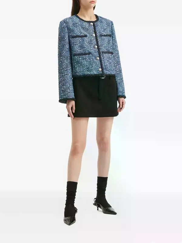 B+AB Belted Mini Skirt With Pockets - Black