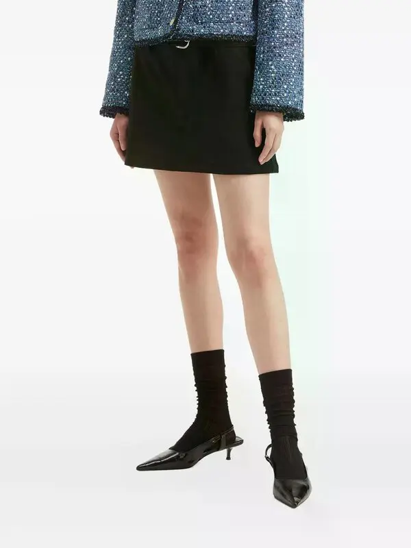 B+AB Belted Mini Skirt With Pockets - Black