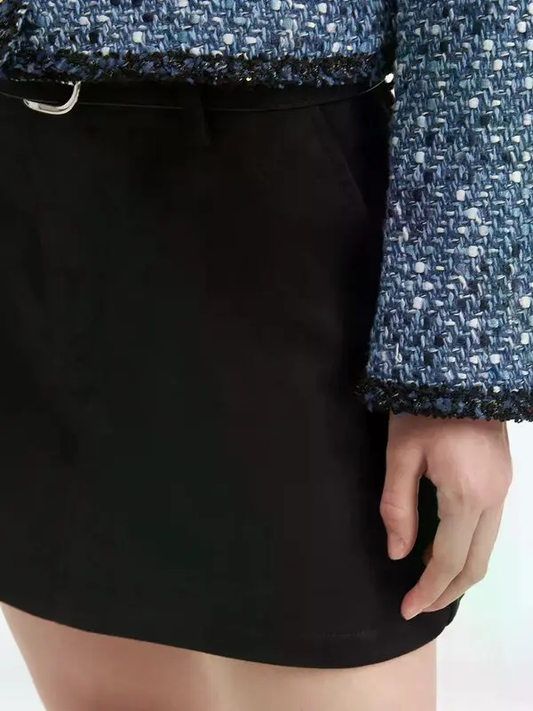 B+AB Belted Mini Skirt With Pockets - Black