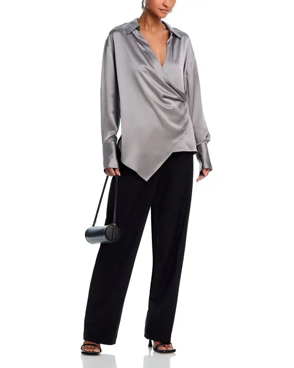 Helmut Lang Silk Relaxed Wrap Shirt
